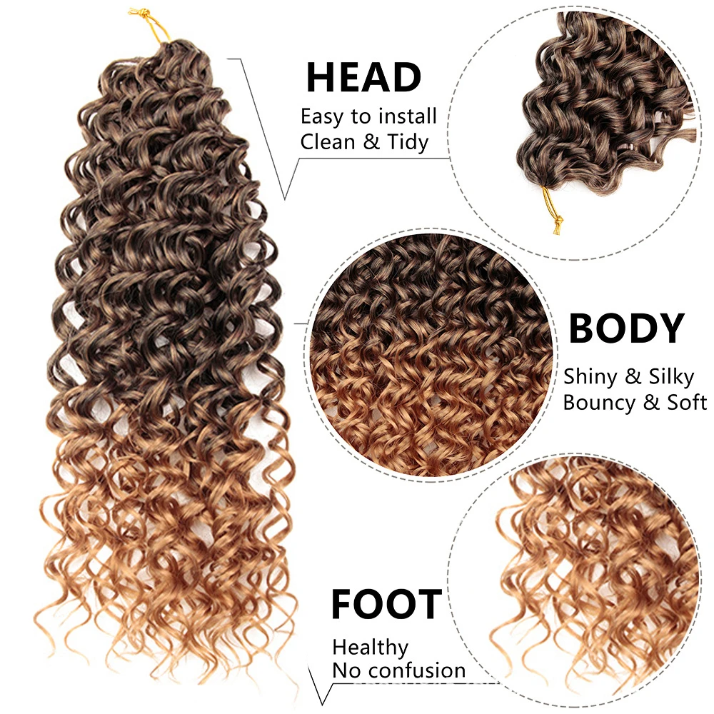 Gogo Curl Crochet Hair14 Inch Beach Curl Water Wave Crochet Braids ...