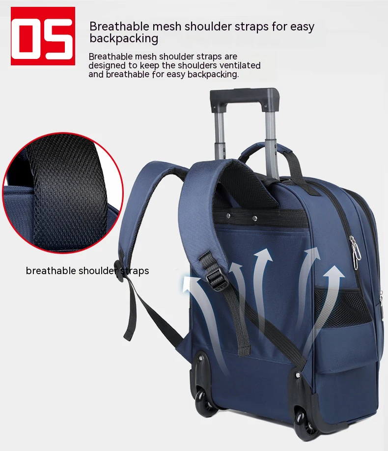 Custom Logo Rolling Trolley Laptop Backpacks Waterproof Business ...