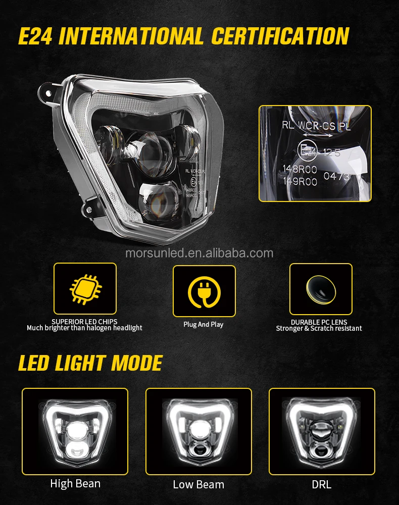 Emark Certified Led Headlight for Duke 690 2012-2019 Motorcycle ...