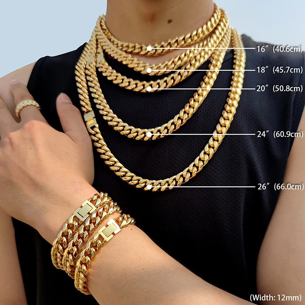 Cuban Link Chain Necklace - 18k Gold Plated Stainless Steel
