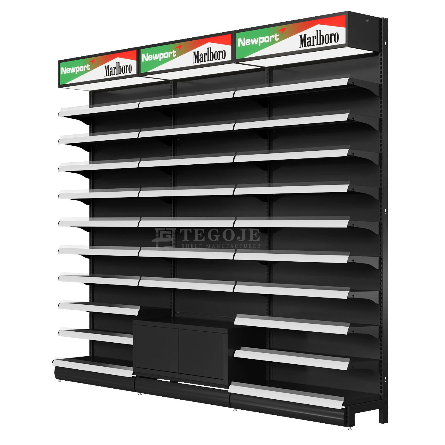 Adjustable Shelf Cigarette Cabinets for Retail Display