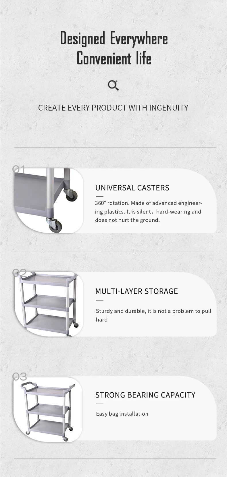 Plastic Trolley Restaurant Service Trolley Service Trolley Round Tube ...