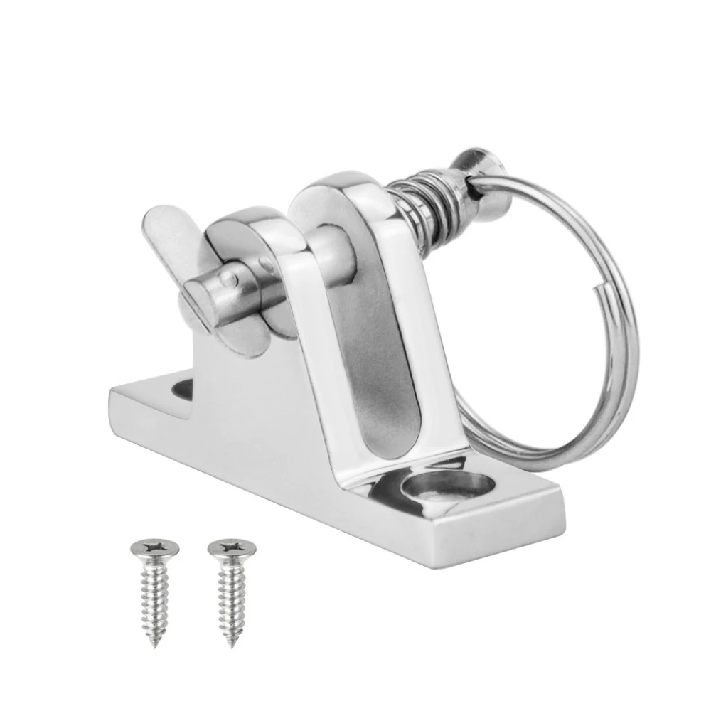90 Degree SS316 Boat Bimini Top Deck Hinge with Quick Release Pin