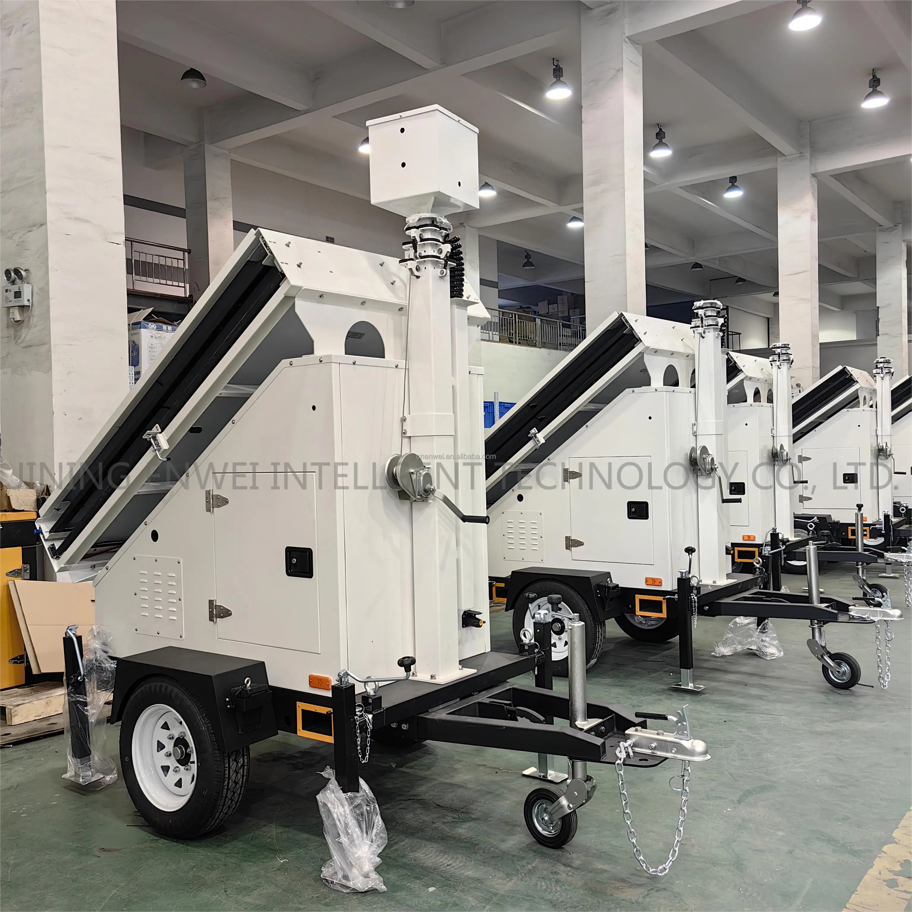 Cctv Mobile Portable Solar Monitoring Trailer For Security - Buy ...