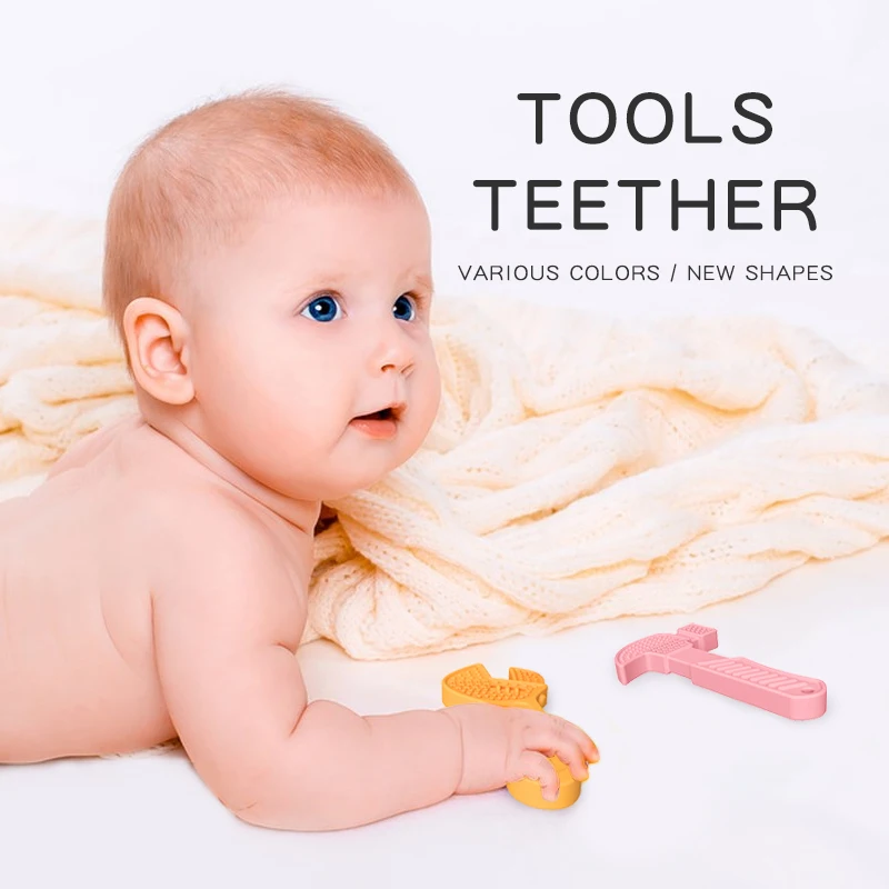 Wholesale BPA Free Soft Teething Toy Baby Silicone Wrench Hammer Tool ...