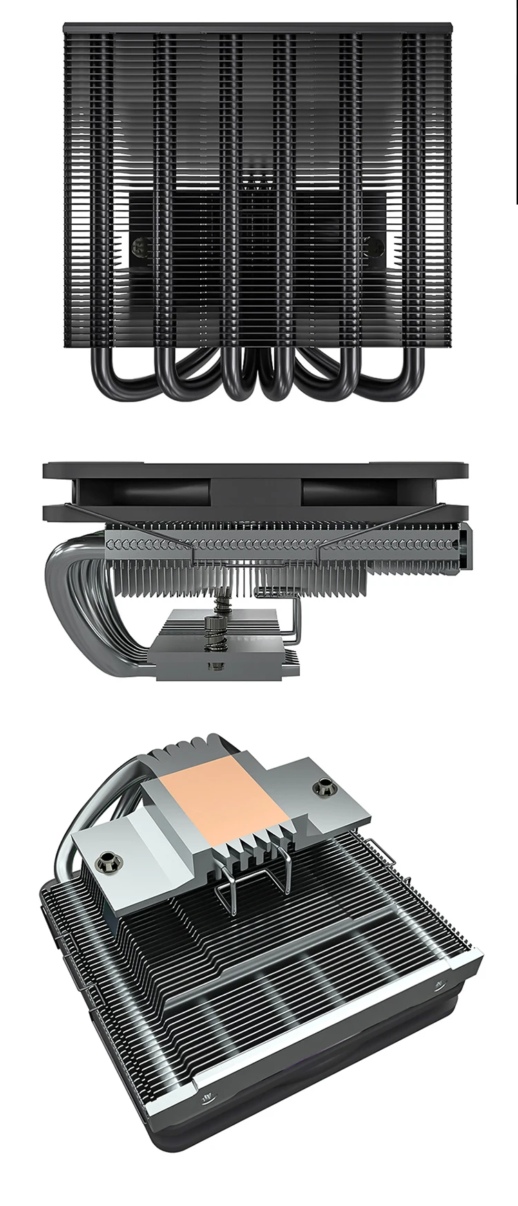 Slim Itx CPU Cooler with 6 Heat Pipes Radiator ARGB PWM Compatible with ...