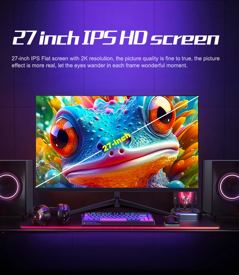 144hz 4k Pc Screen Curved Gaming Monitors Borderless 27 Inch Ips ...