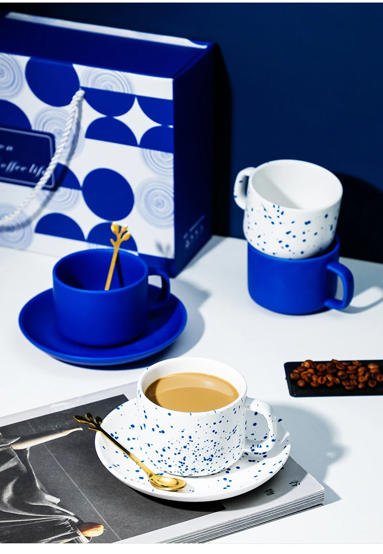 Wholesale Tea Gift Set Blue Tea Cup Set Of 2 Coffee Cup And Saucer ...