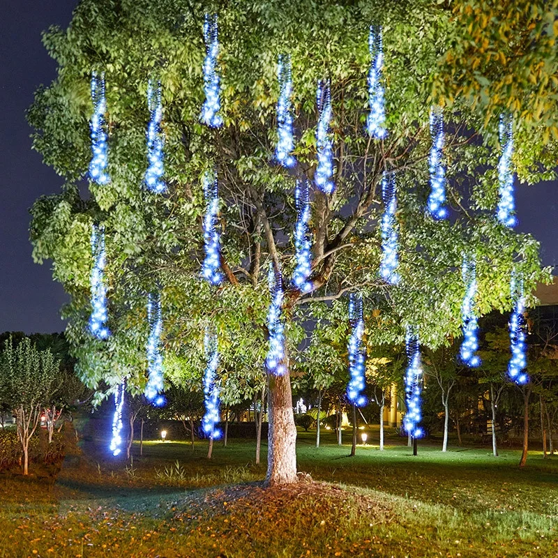 Outdoor Led Meteor Shower String Lights Christmas Firecracker Garland ...