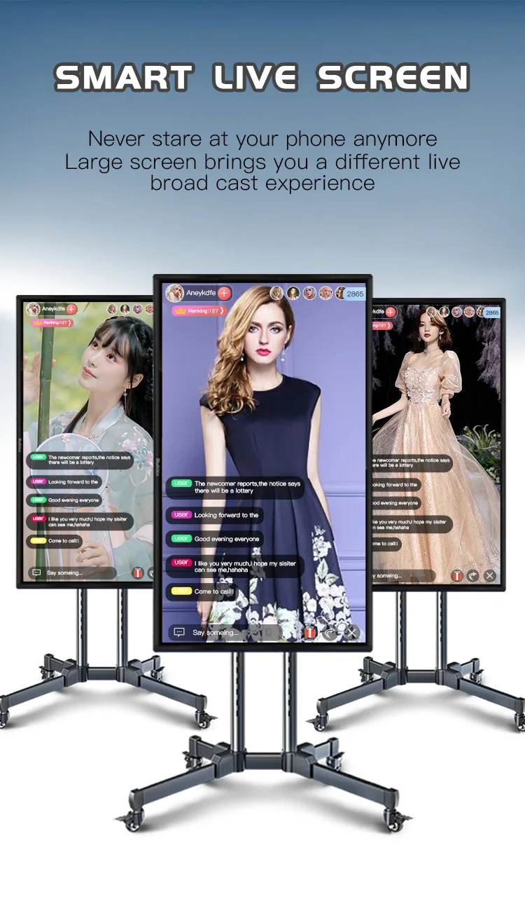 Bulldex 55 Inch Interactive Vertical Touch Smart Live Broadcast Live ...