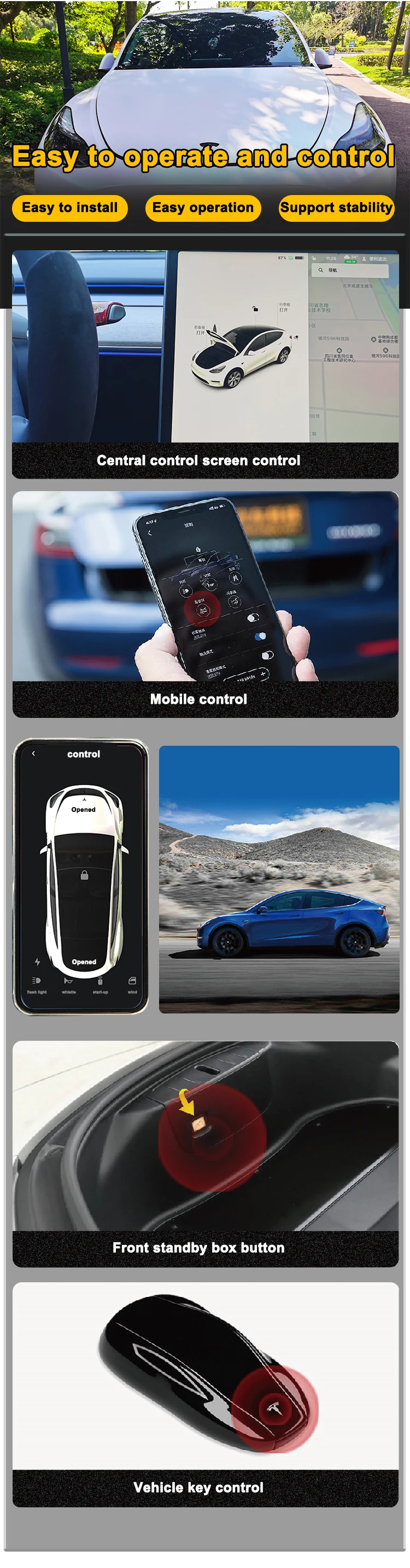 Accessories Power Frunk Kit Tesla Model 3/y 2023 Electric Car - Buy ...