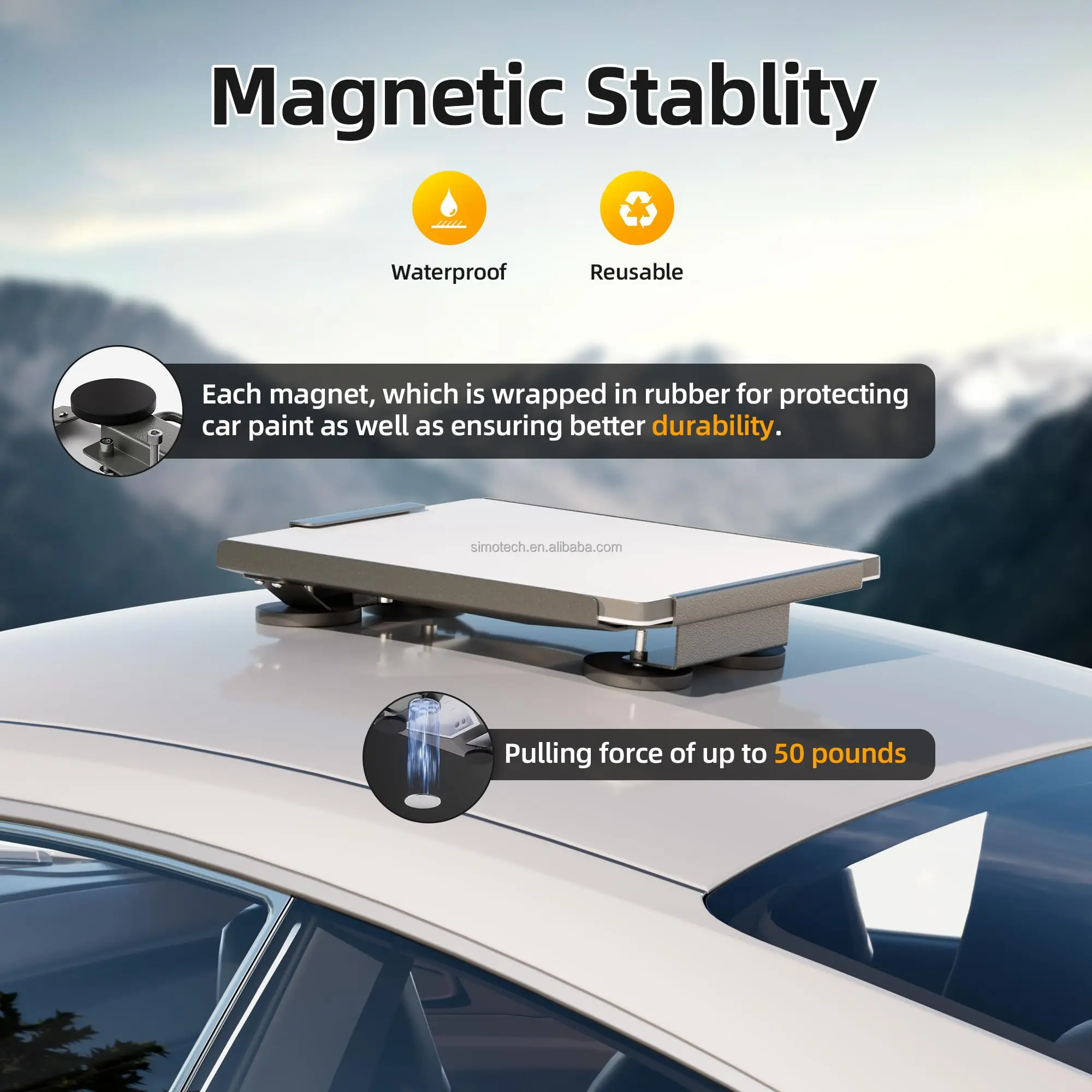 Starlink Mini Magnetic Roof Mount Kit with Handle Metal Material Quick ...