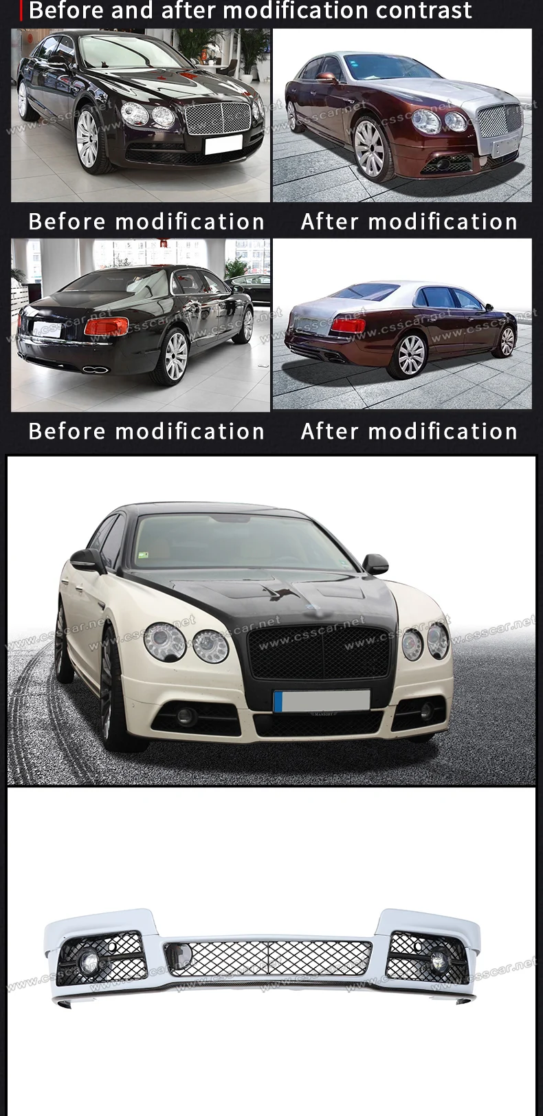 Msy Style Cf+frp Car Front Rear Bumper Engine Hood Exhaust Tips Body ...