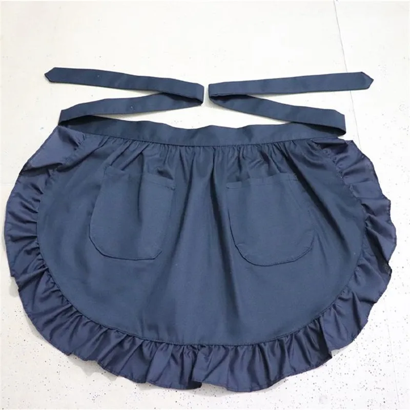 Customize White Cotton Half Waist Apron Custom Logo Women Housework ...