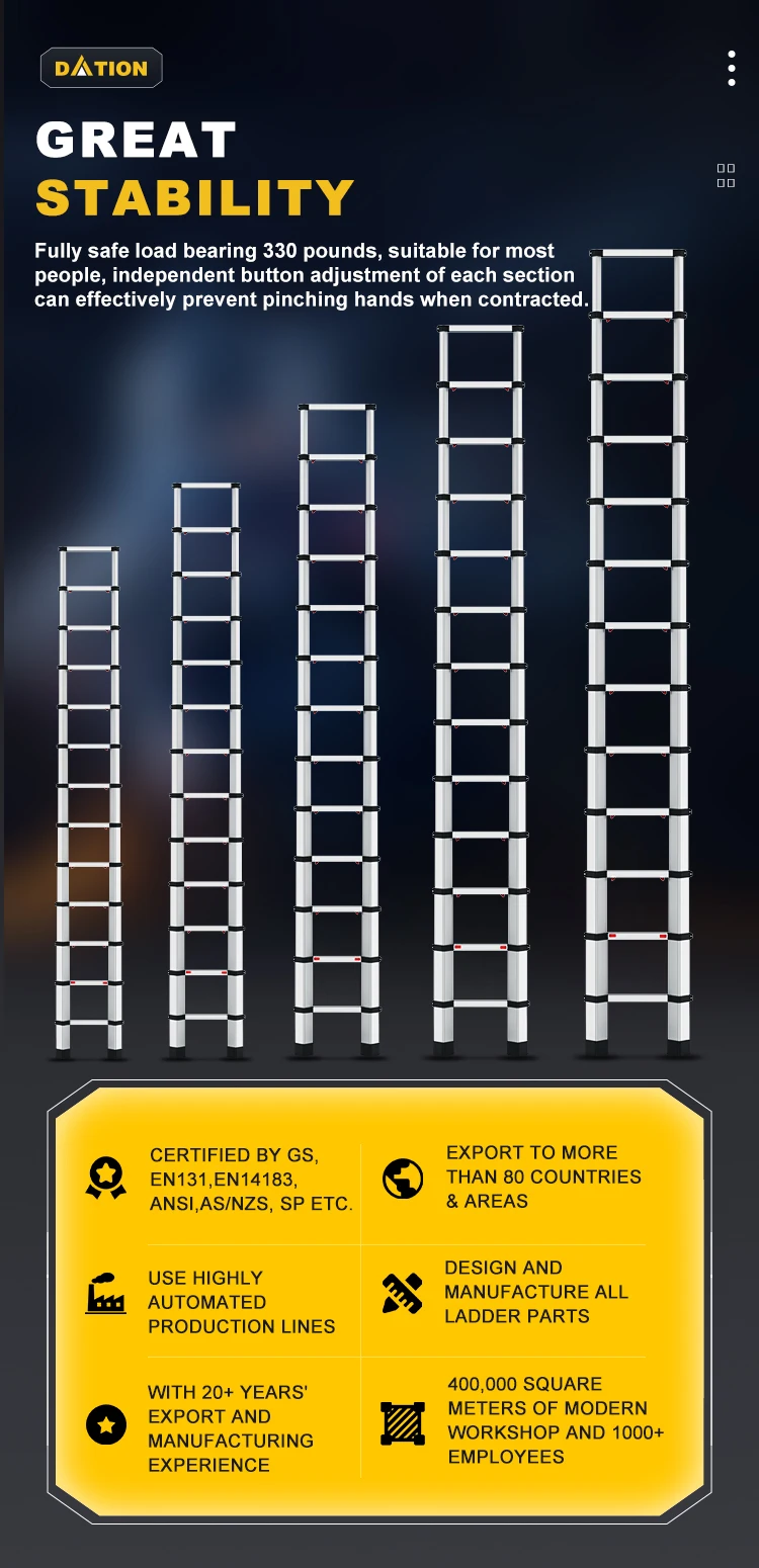 High Quality Aluminium Telescopic Ladder Great Stability Multi-scene ...