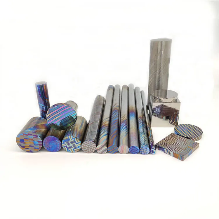 Timascus Mokuti Material GR5 Titanium Damascus Rod