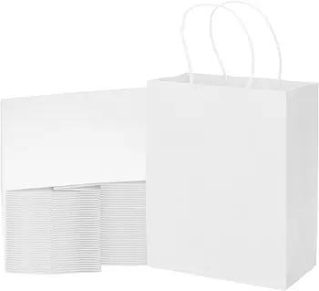 White Color Large Size Wrap Kraft Craft Paper Flat Bag For Lunch Goodie ...