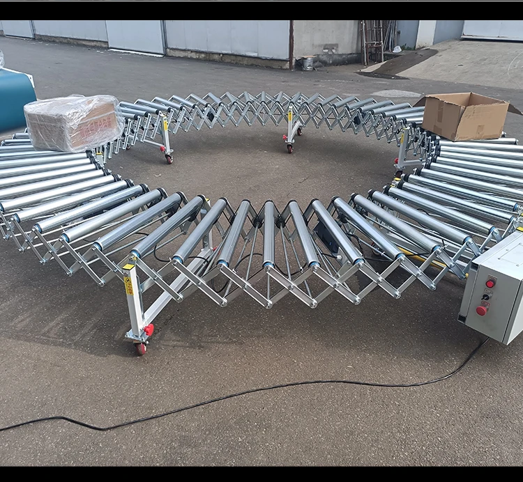 Unloading Conveyor Carton Turnover Box Conveyor Belt Telescopic Roller ...