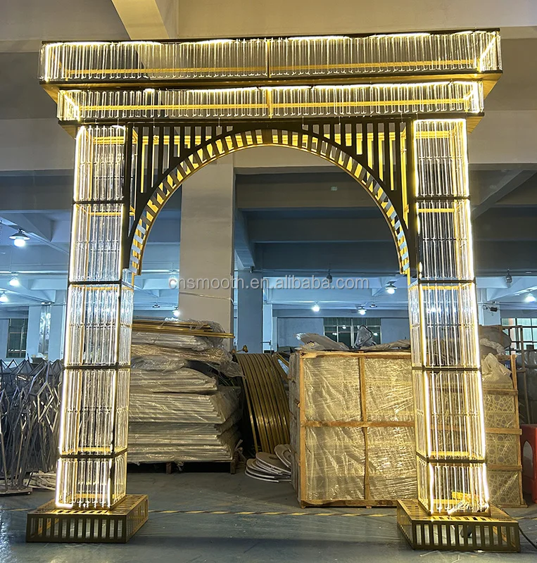 Exquisite Wedding Aisle Bead Metal Stand Light Decoration