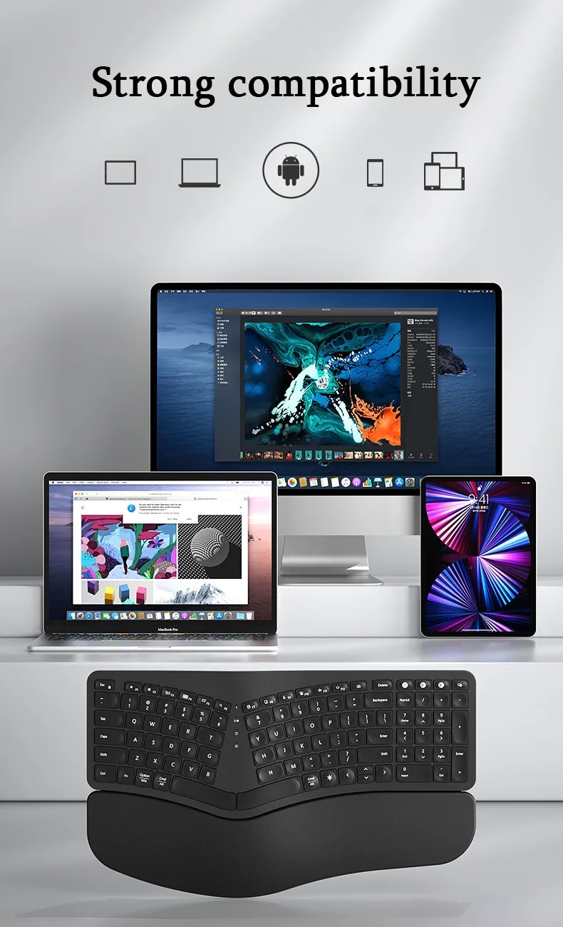 Ergonomic Wireless Keyboard and Mouse Combo for Home Office