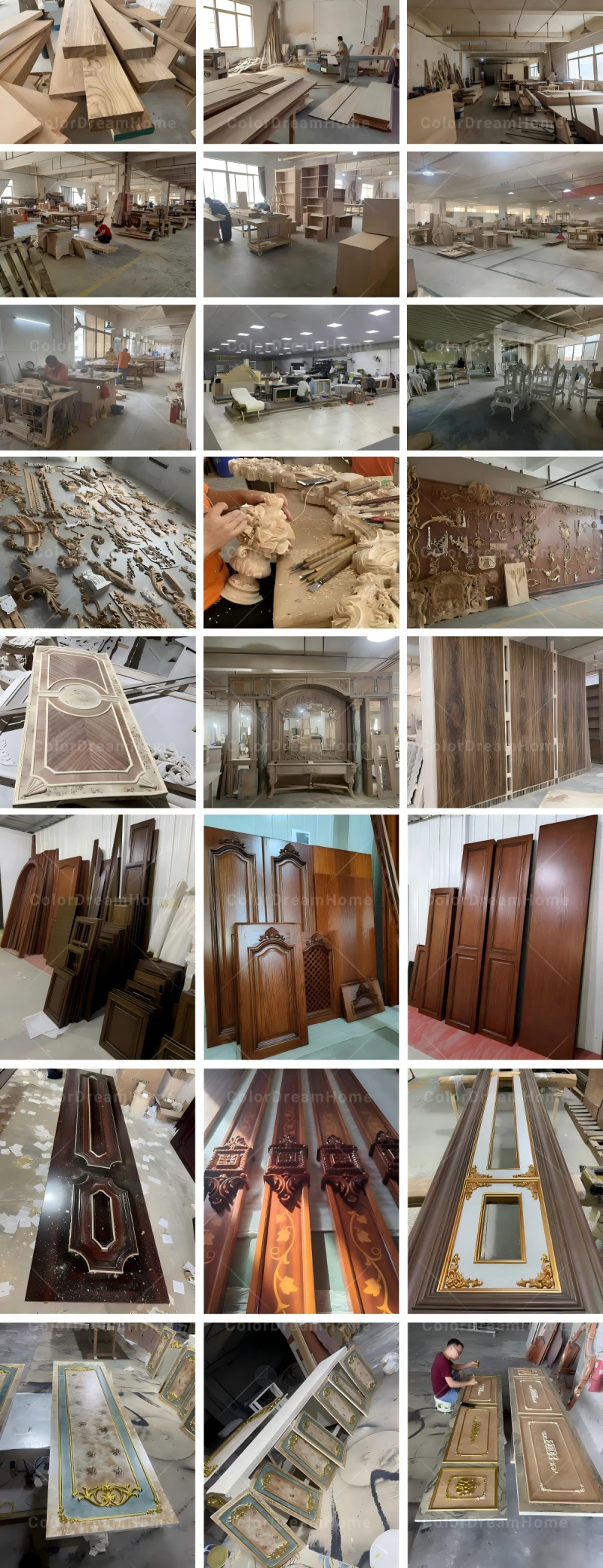 Classical Baroque Gold Wall Panels Floral Design Internal Decorative ...