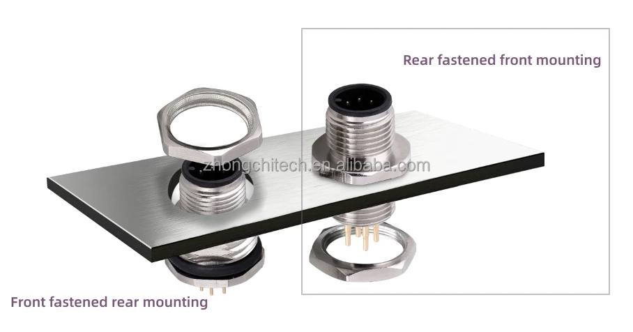 M16 Binder Connector Soldering Pins Of Pcb Socket 2 3 4 5 6 7 8 12 14 16 19 Din Waterproof M16 ...