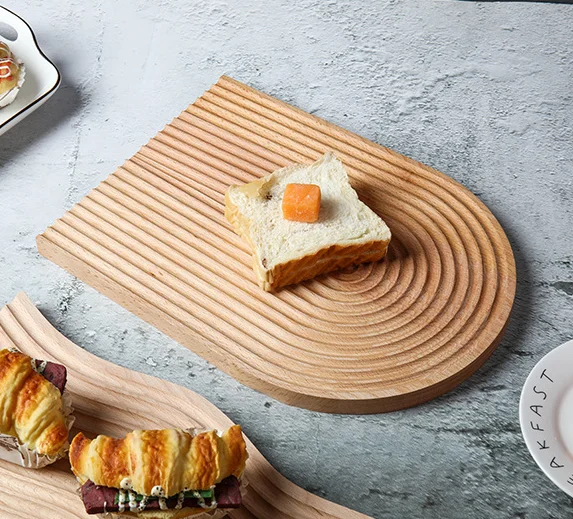 Water Ripple Tray Dim Sum Bread Plate Creative Wooden Chopping Board ...