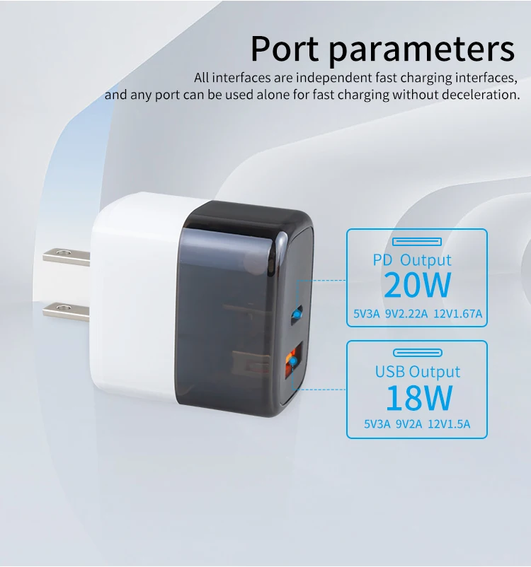 20w Dual Port Plug Super Fast Charging For Iphone For Apple 15 14 13 ...