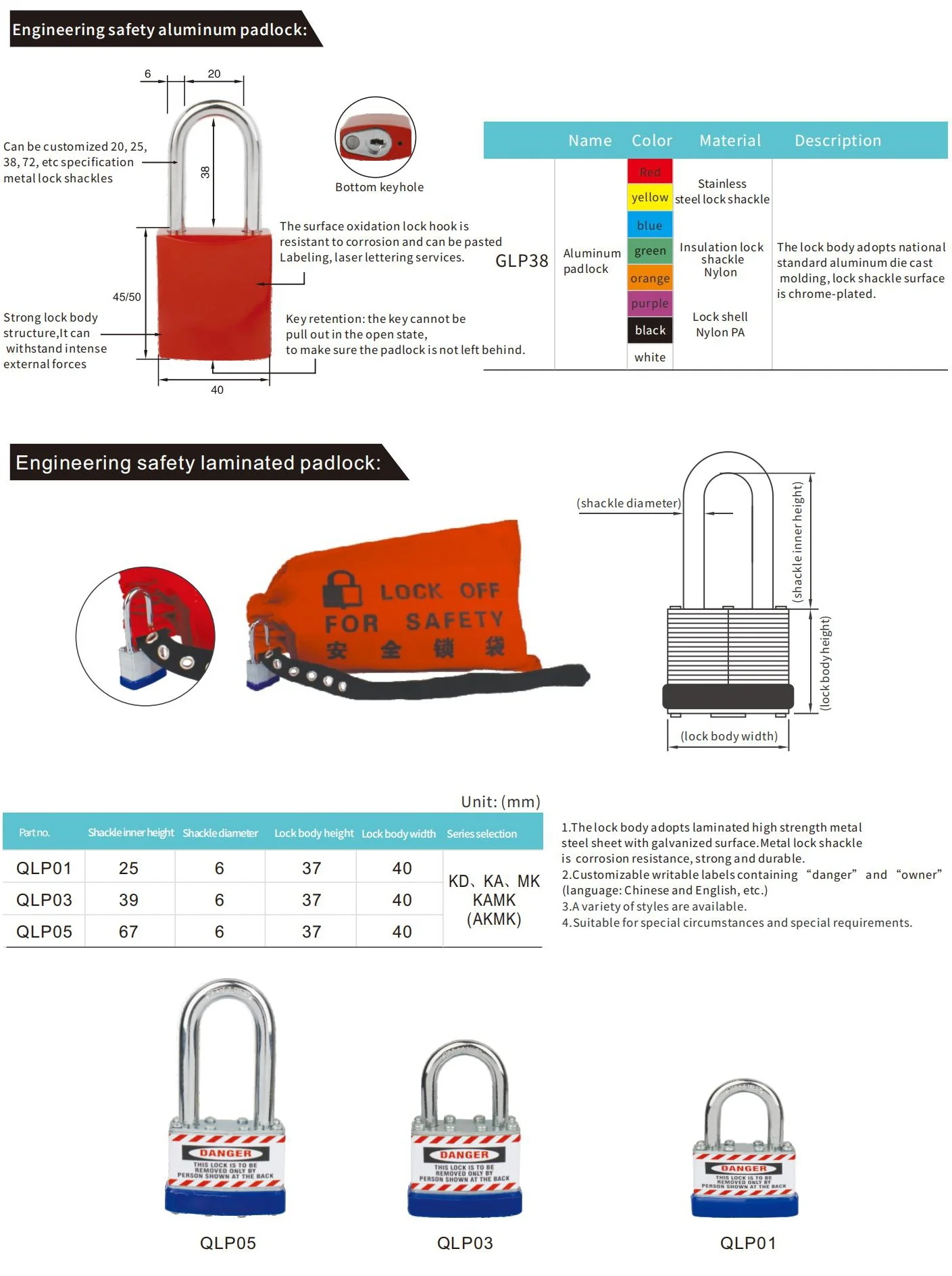 LV Products Stainless Steel Padlock with Closed Shackle Multiple ...