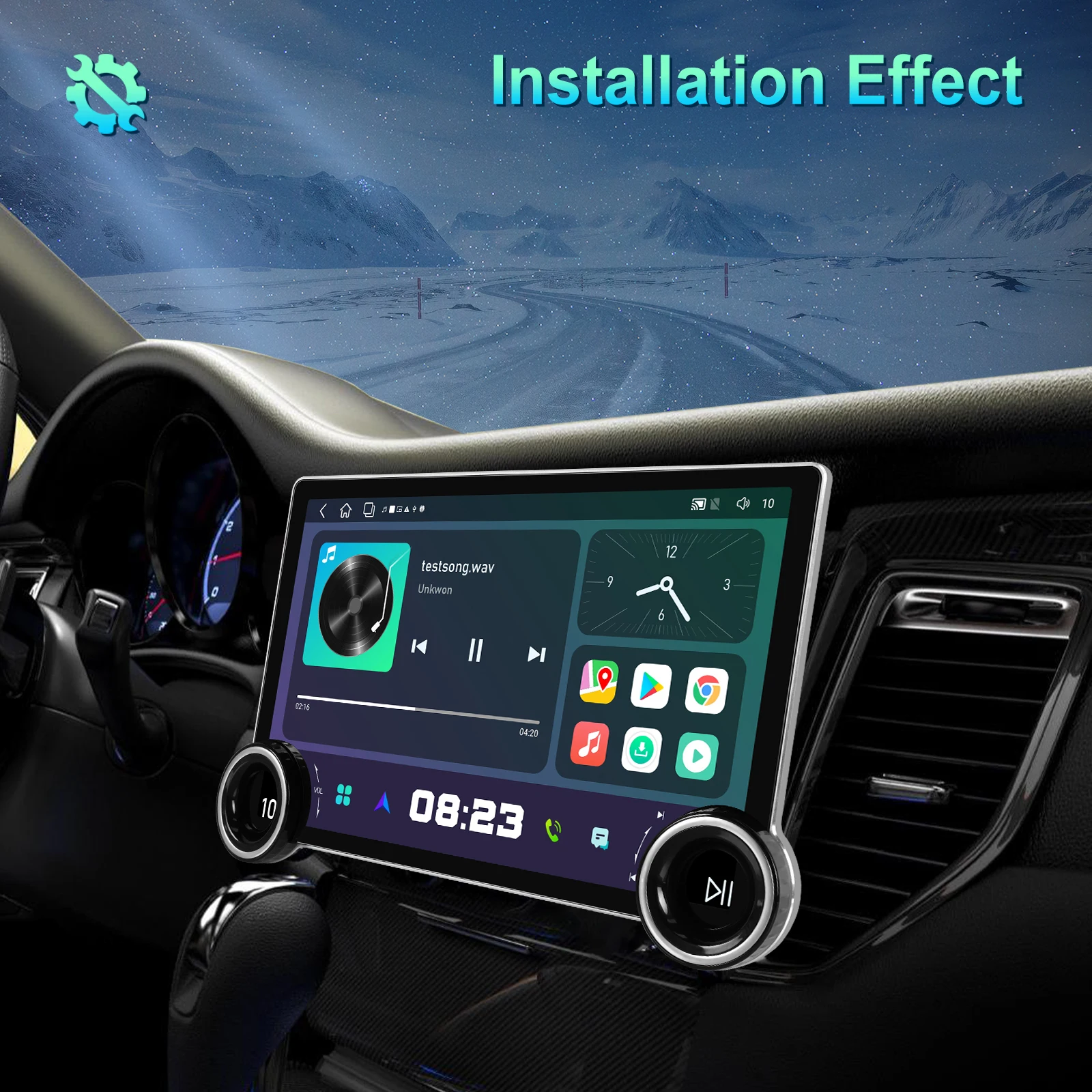 Podofo 11.5" Android Car Radio - 6+128G/4+64G - QLED 10 Core