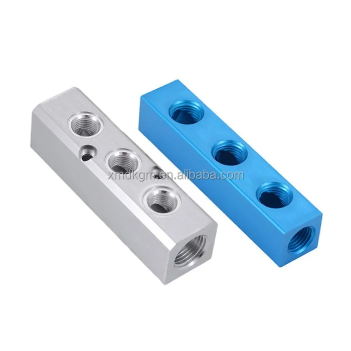 Custom CNC Machined Aluminum Manifold Blocks for Pneumatics
