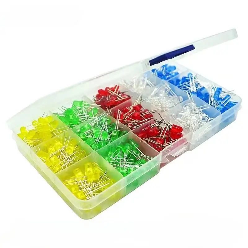 5mm LED light-emitting diode box 500 light emitting tubes 100 per color ...