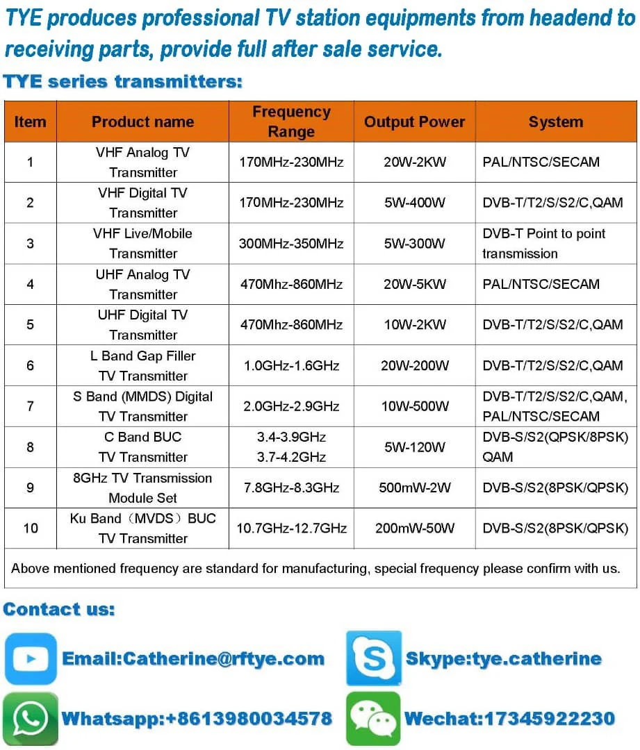 10W Wireless Microwave DVB-C DVB-T DVB-T2 TV Transmitter
