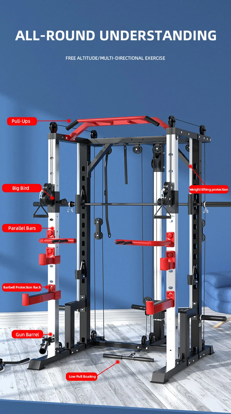 FDFIT Gym Multi Functional Trainer Smith Machine Fitness Equiment ...