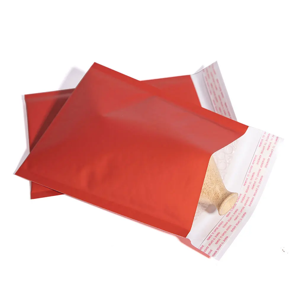 Red Waterproof Kraft Paper Bubble Envelopes for Shipping