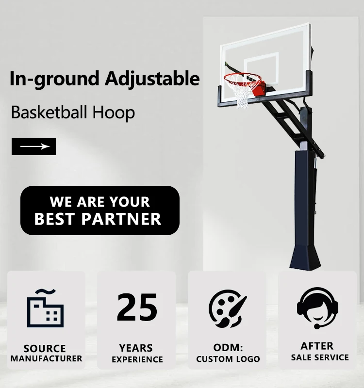 60 Inch Inground Basketball Hoop - Adjustable & Durable