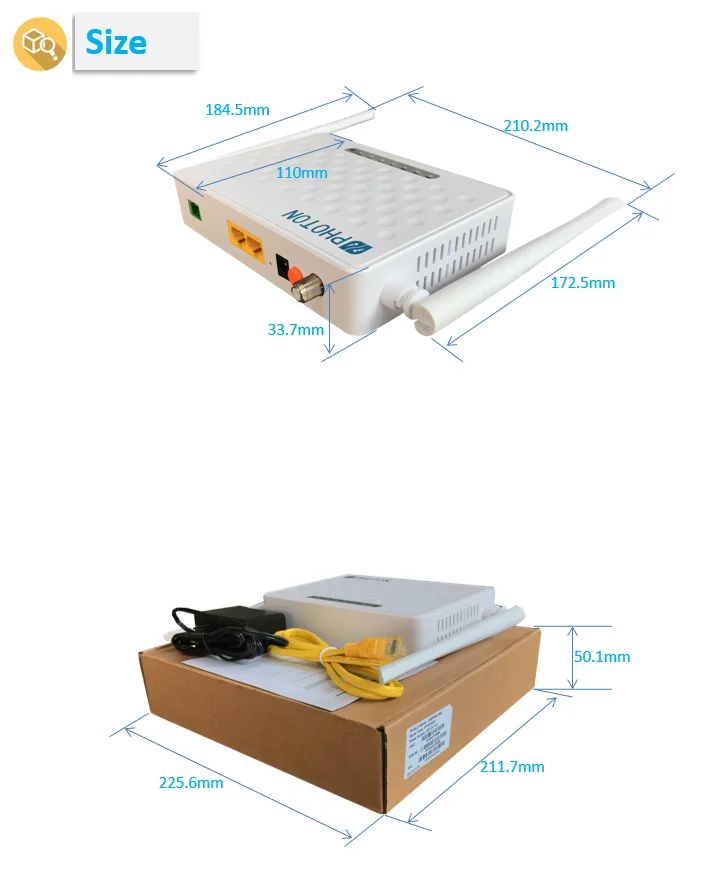 2 Port WIFI GPON ONU CATV - Vsol OLT Compatible PHOTON PTF2232W