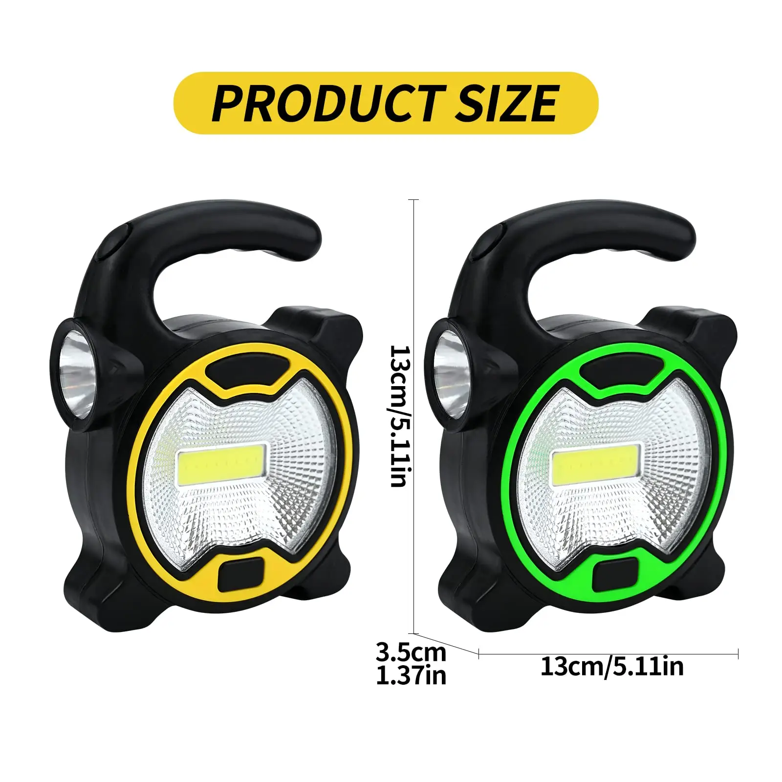 3pcs Aa Battery Operated Portable Cob Working Lights Outdoor Camping ...