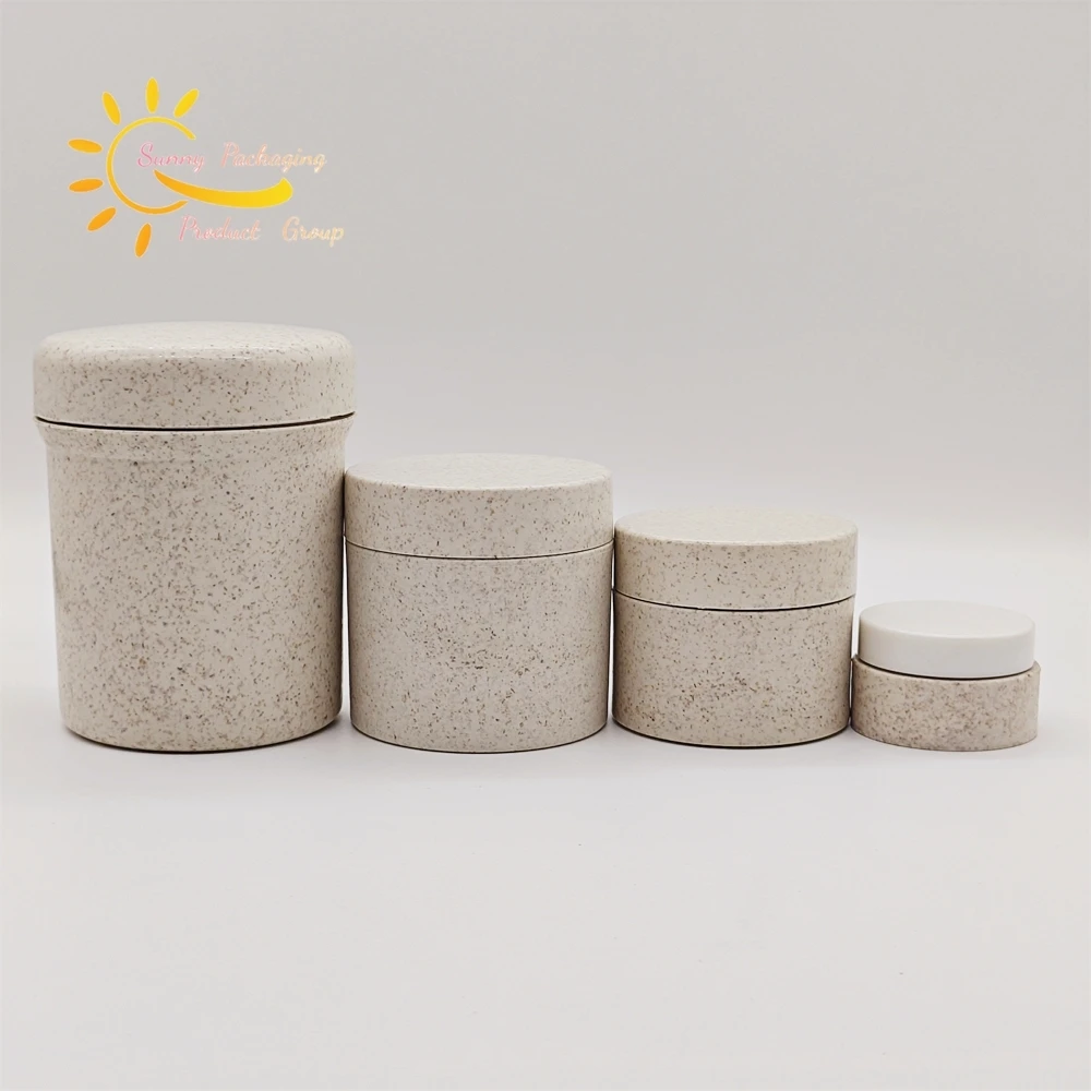 50G to 250G Wheat Straw Cream Jars - Biodegradable & Customizable