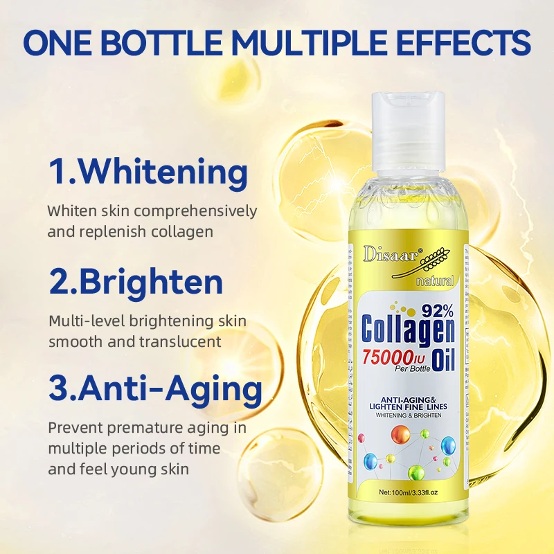 Disaar Organic Natural Collagen Face Body Oil Whitening Body Massage ...