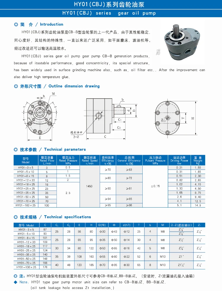 HY01 Series Hydraulic Gear Pumps - Reliable Oil Solutions