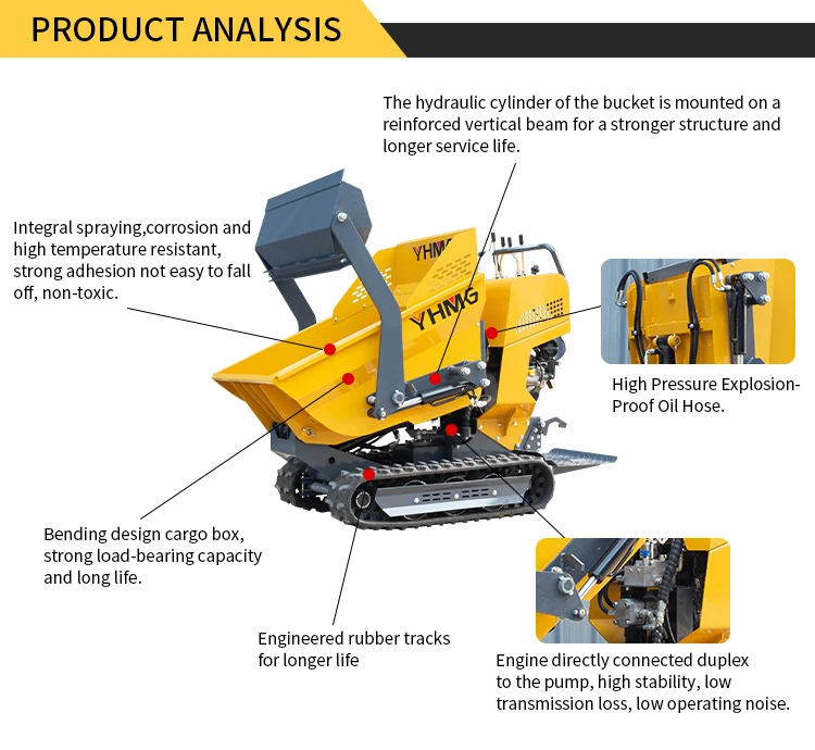 Mini Crawler Dumper Transporter 500kg Garden Mini Micro Small Dumper ...