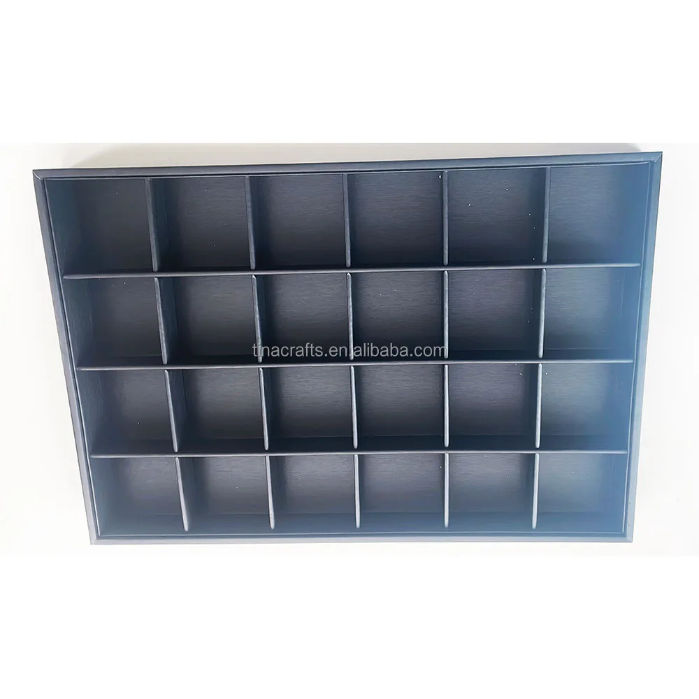16 Grid Black Moveable Jewellery Organiser Box Cardboard Jewelry ...