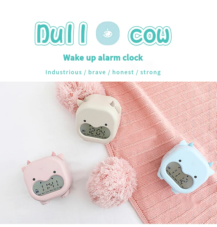 Cartoon Stupid Cow Alarm Clock Voice Controlled Sleep Training Night ...