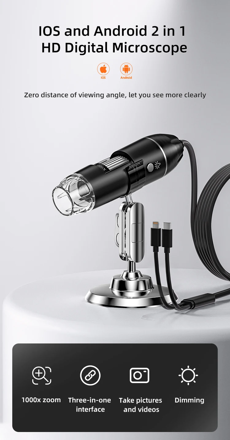 1600X Type C Electron Microscope Pen Camera for Android Ios