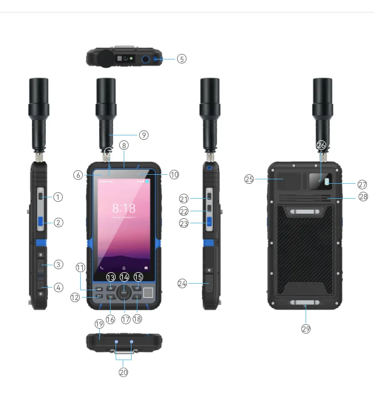 Hugerock G60m Android Rugged Tablet Industrial Ip67 Waterproof Portable ...