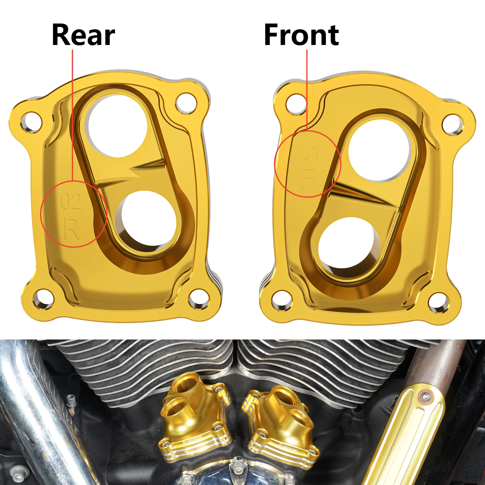 Nicecnc M8 Tappet Block Covers Set for Harley Street Glide