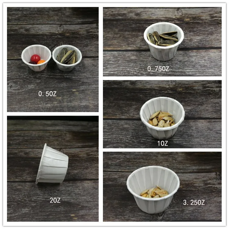 Kraft Paper Disposable Souffle Portion Paper Cups 1 Oz Paper Sauce Cups ...