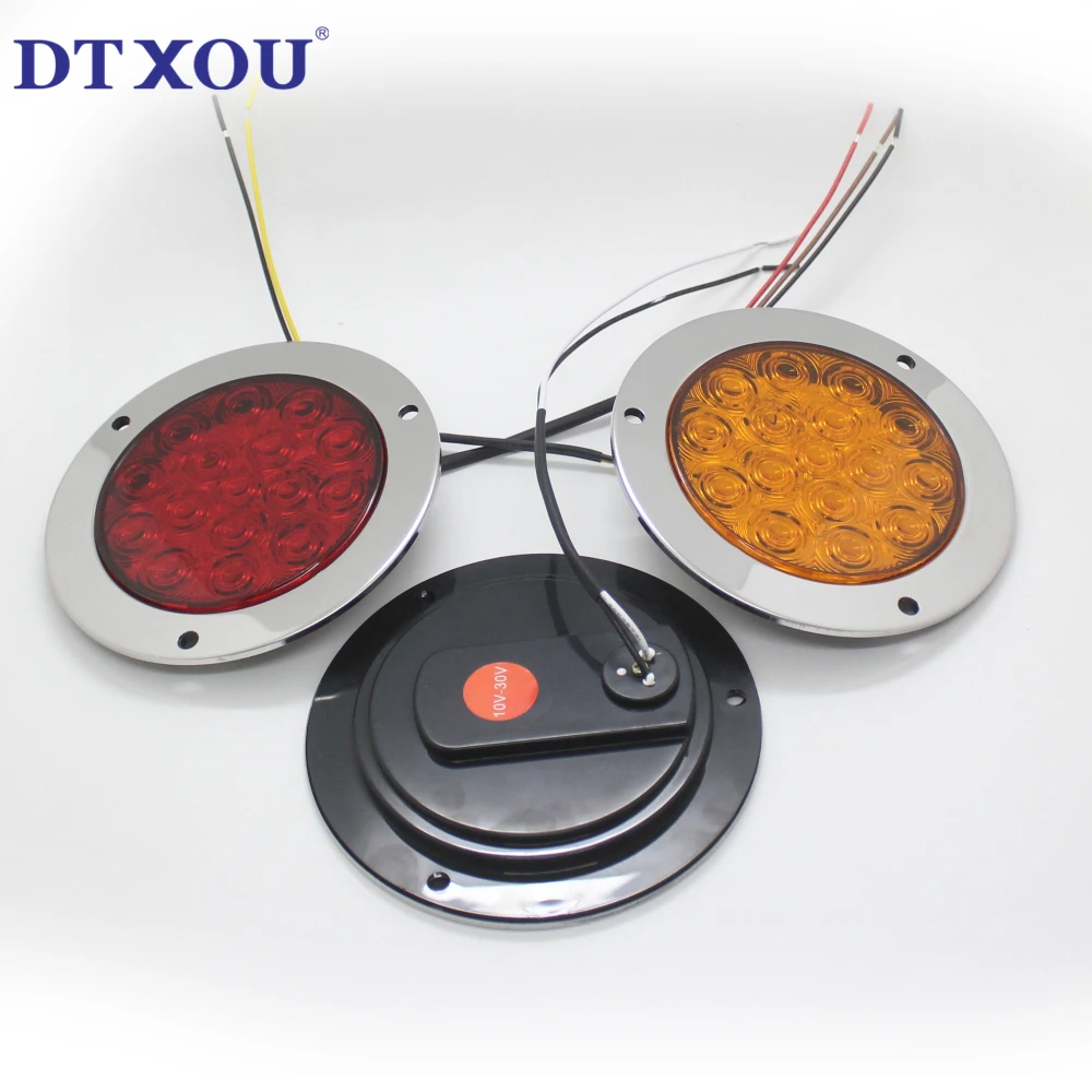 12 Volt 24 Volt 4 Inch Round Trailer Stop Lamp/led Stop Tail Lights ...