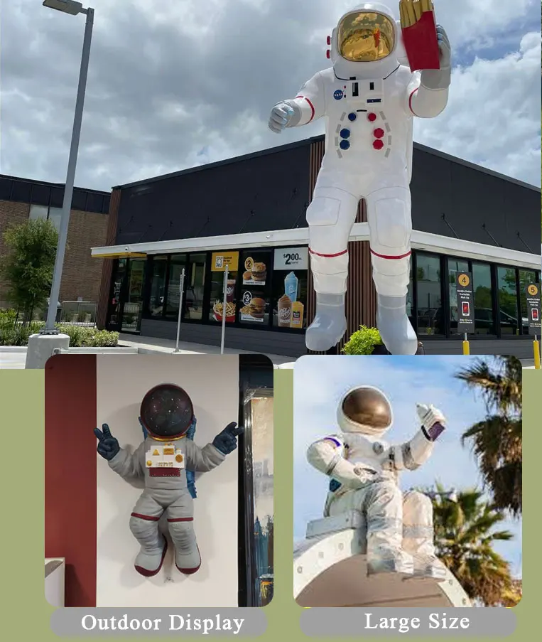 Life Size White Fiberglass Resin Astronaut Statue for Sale
